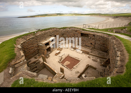 Skara Brae stone age village 3100 BC. Orkney, Scotland. Excavated from ...