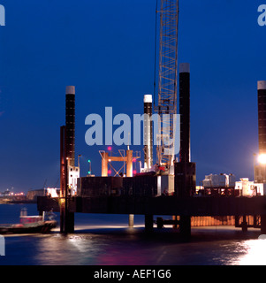 Inshore Piling Platform at Dusk Stock Photo - Alamy