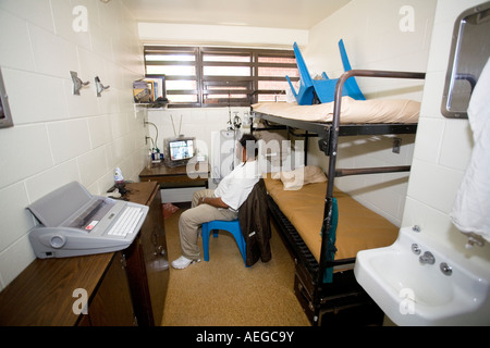 Inmate watching tv in his cell at the Omaha Correctional Center Omaha ...