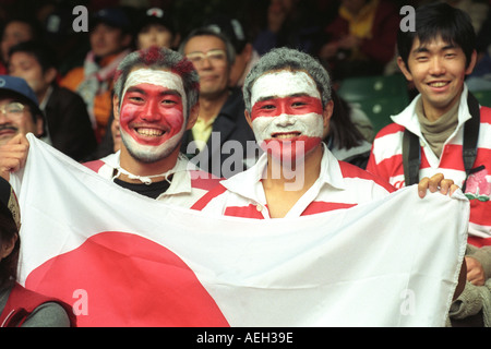 Japanese fans supporting their national team during the match of FIFA ...