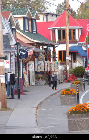 Main street Village of St Sauveur Laurentians Quebec Stock Photo - Alamy
