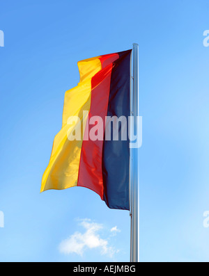 german flag blowing in the wind, Germany Stock Photo - Alamy