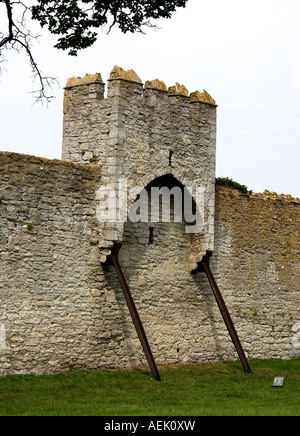 Outside view of medieval walls with Grosser Stern (Great Star Tower ...