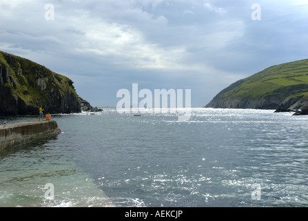 Father and Son Fishing, Glen Cove, (Skelligs on Horizon), County Kerry ...
