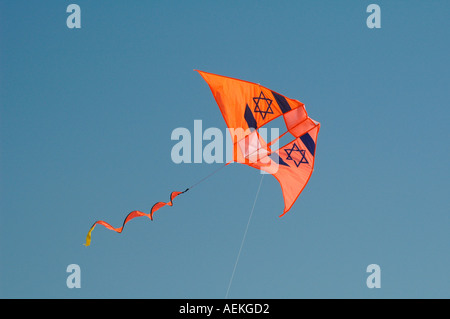 Kite with Star of David Jewish symbol flying in the sky Stock Photo - Alamy
