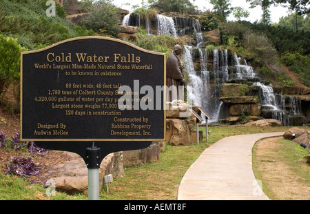 Cold Water Falls, the largest man-made natural stone waterfall, at ...