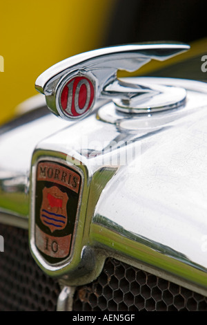 Morris 10 radiator grill, marque and hood ornament at vintage vehicle ...