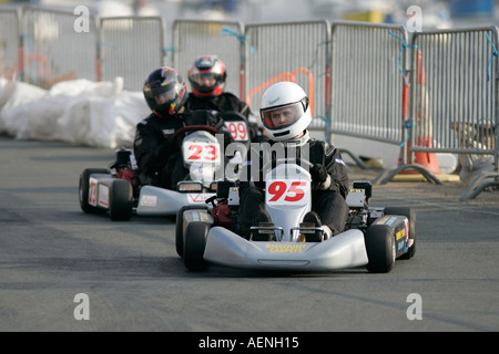 Formula Honda Senior Prokart karts karting on street circuit at Peel ...