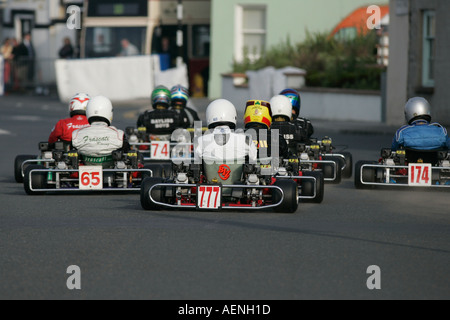 Formula Honda Senior Prokart karts karting on street circuit at Peel ...