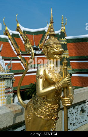 Golden Kinnon Kinnaree Statue at Grand Palace Bangkok Thailand Stock ...