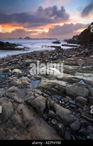 Cape Cornwall; Sunset; Cornwall; UK Stock Photo - Alamy