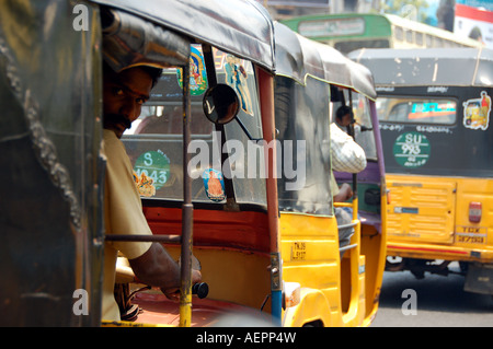 Yellow auto rickshaw ; Madras ; Chennai ; Tamil Nadu ; India Stock ...