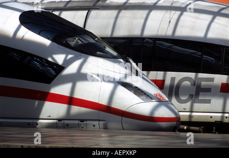 German Railways highspeed intercity express passenger train crossing ...
