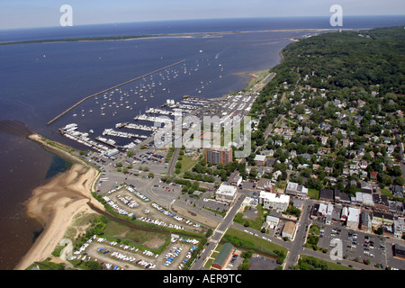 Aerial view of Atlantic Highlands and Raritan Bay, New Jersey Stock ...