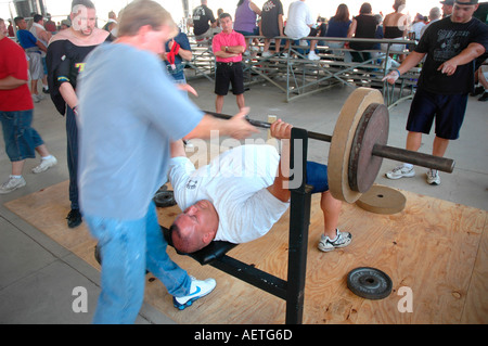Senior power lifters at the Ohio State Fair getting ready for ...