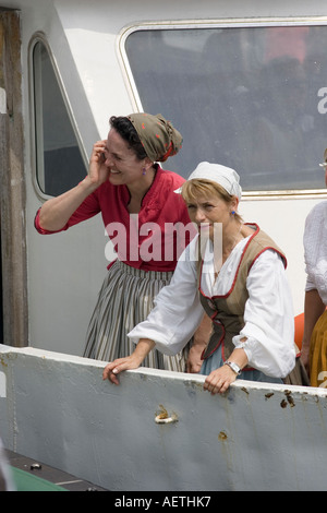 Basque women in traditional dress during La Tamborrada, Donostia San ...