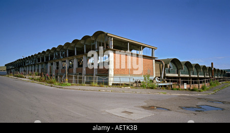 Exterior of Dunlop Semtex rubber Factory Brynmawr Stock Photo - Alamy