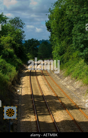 Railway track Surrey England UK Stock Photo - Alamy