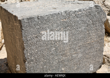 ancient greek written stone tablet. ancient greek alphabet Stock Photo ...