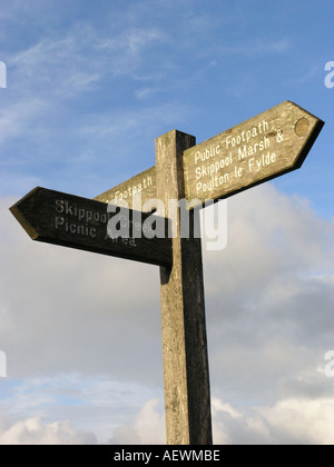Sign post on Skippool Creek,Thornton,Lancashire,England Stock Photo - Alamy