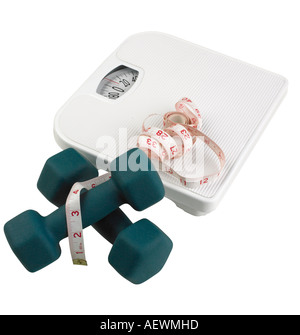 Measuring tape and scales close-up on wooden table Stock Photo - Alamy