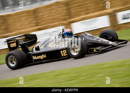 1986 Lotus-Renault 98T Formula 1 car with driver Gary Ward at Goodwood ...