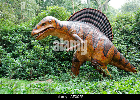 Life-size model of the dinosaur Spinosaurus, the largest predatory dinosaur ever existed and the ...