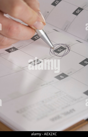 Marking Dates On A Calendar Stock Photo - Alamy