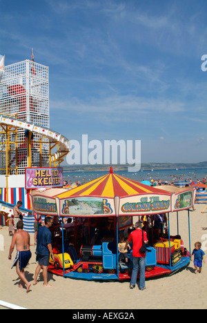 Seaside Helter skelter at funfair, Weymouth,Dorset,England Stock Photo ...