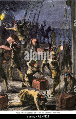 Tea party in colonial New England, 1700s. Illustration by Howard Pyle ...