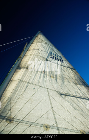 Main sail on cruising yacht Stock Photo - Alamy