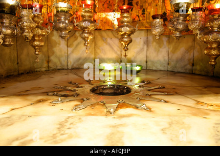 The birthplace of Jesus Christ, a Christian shrine, in the Church of ...