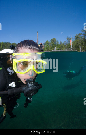 Scuba diver giving okay sign in preparation of a dive Stock Photo - Alamy
