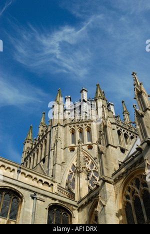 The famous Octagon Tower of Ely Cathedral light up at night Stock Photo ...