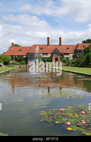 The Canal and Manor House, RHS Wisley Gardens, Woking, Surrey, England ...