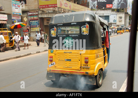 Yellow auto rickshaw ; Madras ; Chennai ; Tamil Nadu ; India Stock ...