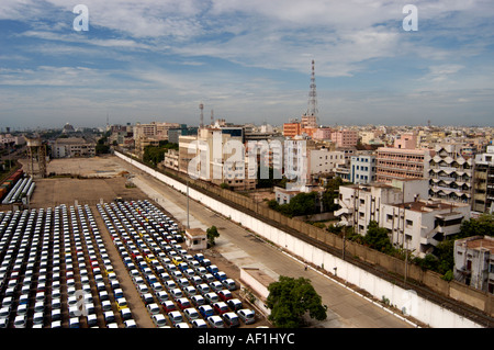 HYUNDAI CARS READY FOR EXPORT AT CHENNAI PORT TAMIL NADU Stock Photo ...
