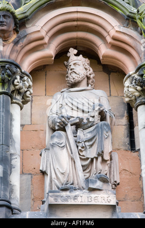 Statue, of King Ethelbert, on the stone rood screen at Canterbury ...