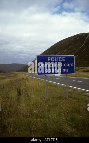 Unmarked Police Car Warning Sign. A9 Scotland Stock Photo - Alamy