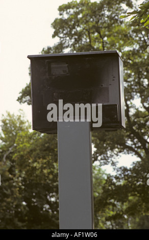 A BURNT OUT GATSO SPEED CAMERA THAT HAS BEEN ATTACKED BY VANDALS Stock ...