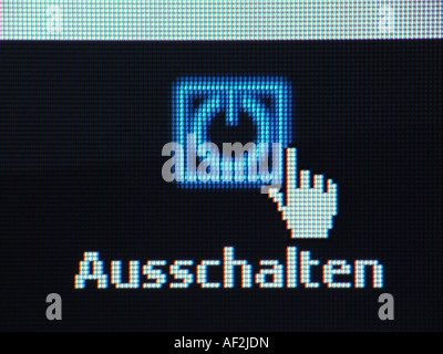 Computer program display to turn off computer Stock Photo - Alamy