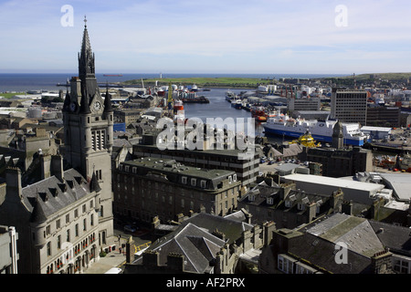 Aerial picture of Aberdeen city centre showing the entrance to the ...