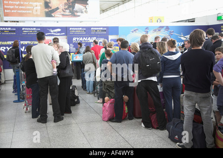 Ryanair check in desks at Stansted Airport Essex England UK European ...