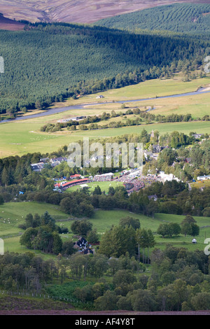 Aerial View of Braemar Village in Deeside, Aberdeenshire. Grampian ...