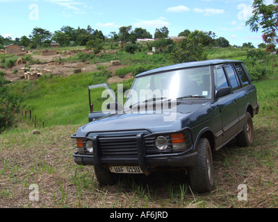 A classic 4x4 off road car in indoor parking lot, Land Rover Santana ...