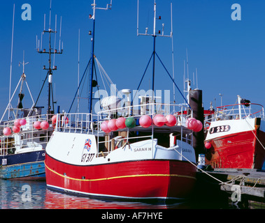 Fishing boat trawler at Holyhead Harbour Anglesey North Wales Uk. ZK15 ...