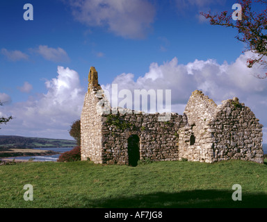 The 12th-century ruins of Lligwy Chapel or Capel Lligwy near Moelfre ...