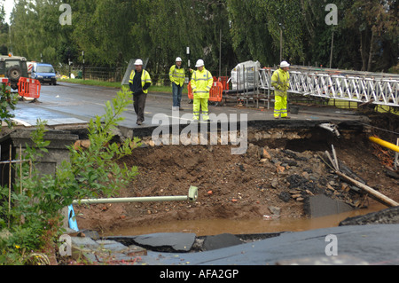 Road bridge in Ludlow washed away by flooding of the river Corve in ...