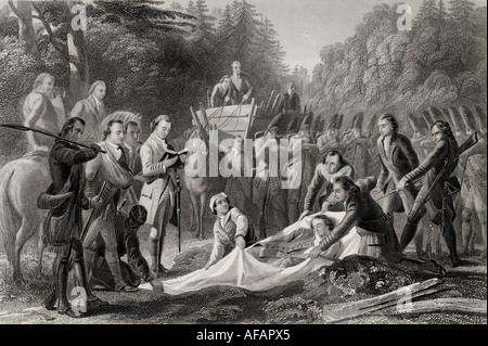 Death General Edward Braddock 1755 British soldier army bow arrow ...