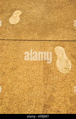 Footprints in Cement 2 Stock Photo - Alamy